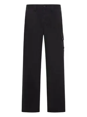 Stone Island Cargo Pocket Straight-leg Trousers - Black