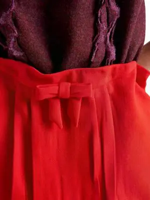 Prada Pleated Midi Skirt With Bow Detail