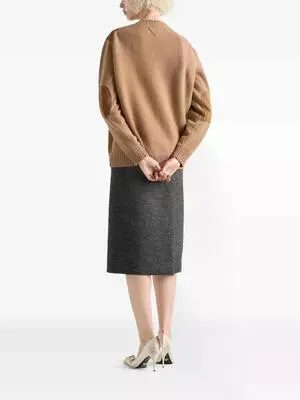Prada Front Slit Midi Skirt - Grey