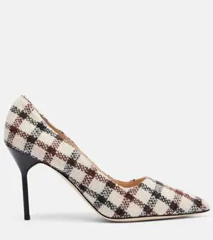 Manolo Blahnik Bb 90 Checked Pumps - Beige