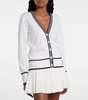 Tory Burch Wool-blend Cardigan With Contrast Trim