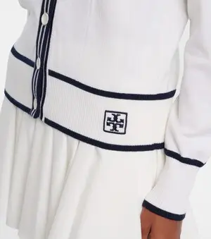 Tory Burch Wool-blend Cardigan With Contrast Trim