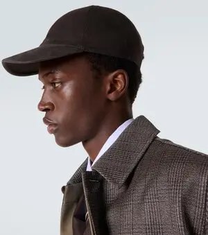 Brioni Cotton And Cashmere Baseball Cap - Black