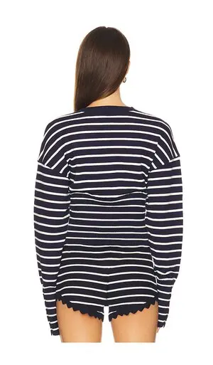 Lioness Head In The Clouds Cardigan With Striped Pattern - Navy