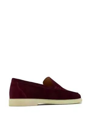 Magnanni Suede Leather Loafers - Red