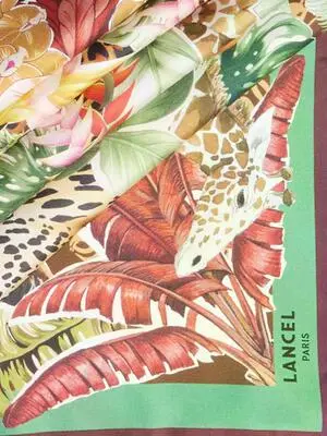 LANCEL Jungle Print Silk Scarf - Green