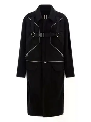 Rick Owens Blixa Jumbo Mac Harness-detail Zipped Coat