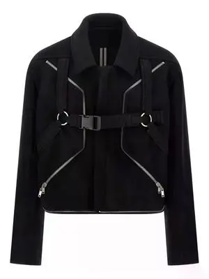 Rick Owens Blixa Jumbo Mac Harness-detail Zipped Coat