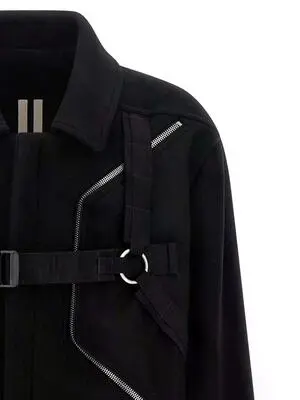 Rick Owens Blixa Jumbo Mac Harness-detail Zipped Coat