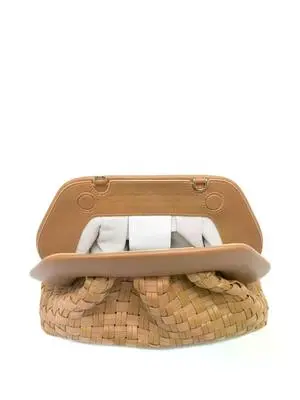 THEMOIRE Woven Gathered Clutch - Neutrals