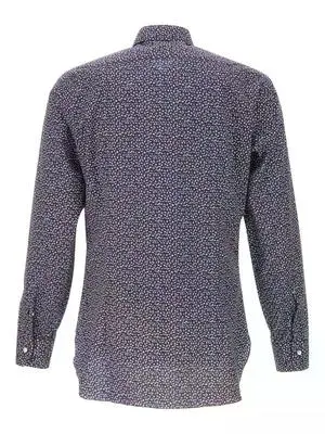 BARBA NAPOLI Micro-pattern Shirt - Blue