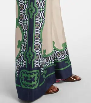 La DoubleJ Printed Silk Twill Palazzo Pants - Multicoloured