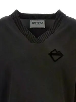 Iceberg V-neck Logo Detail Sweatshirt