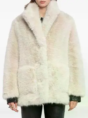 Zadig&Voltaire Shawl Collar Faux Fur Coat