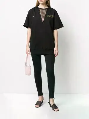 Versace Mesh Panel Hoodie - Black