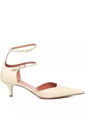 GIULIANO GALIANO 30mm Demi Double-strap Pointed Pumps - Neutrals