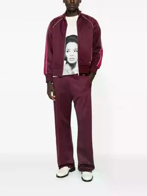WALES BONNER Burgundy Side Stripe Track Pants