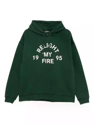 Dsquared2 Graphic Print Cotton Hoodie - Green