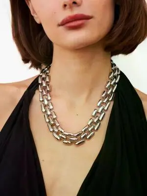 KENNETH JAY LANE Tone Polished Cable-link Necklace - Silver