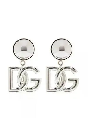 Dolce & Gabbana Logo-plaque Clip-on Earrings - Silver