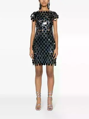 Rabanne Sequinned Chainmail Minidress - Black