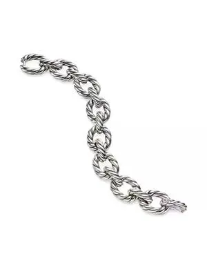 David Yurman Sterling Oval-link Sculpted Cable Bracelet