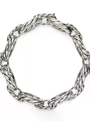 David Yurman Sterling Oval-link Sculpted Cable Bracelet