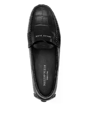 Philipp Plein Crocodile-embossed Loafers - Black