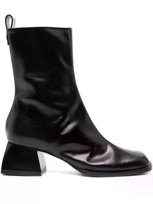 NODALETO Leather Zip Detail Boots