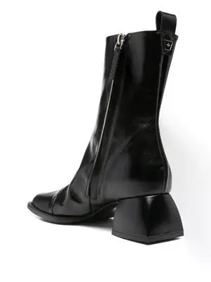 NODALETO Leather Zip Detail Boots