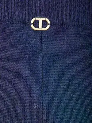 TWINSET Wool Fabric Ribbed Waistband Straight-leg Trousers