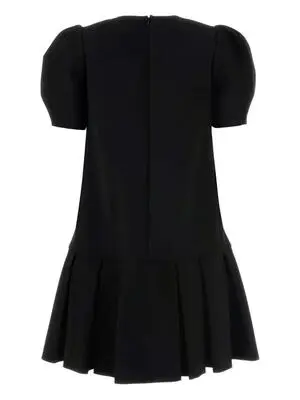 Moschino Puff-sleeve Pleated Mini Dress - Black