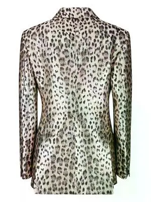 P.a.r.o.s.h Leopard Print Double-breasted Blazer