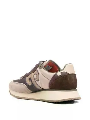WUSHU Swirl Pattern Lace-up Sneakers