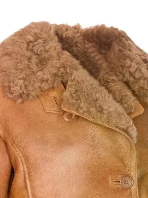 Chloé Shearling Collared Leather Jacket