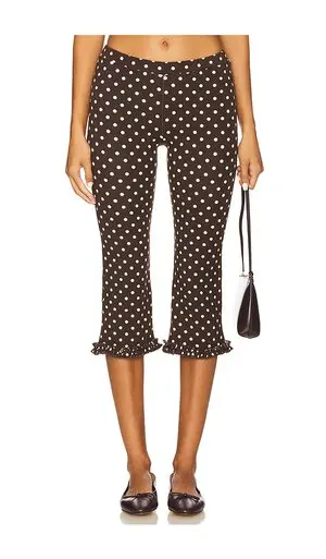 RAT BOI Ruffle Capri Trousers - Brown