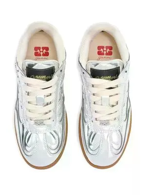 GANNI Panelled Metallic Sneakers