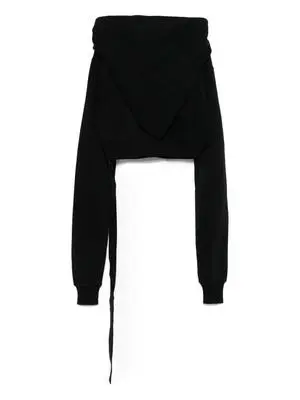 Rick Owens Draped Zip-front Asymmetrical Hoodie