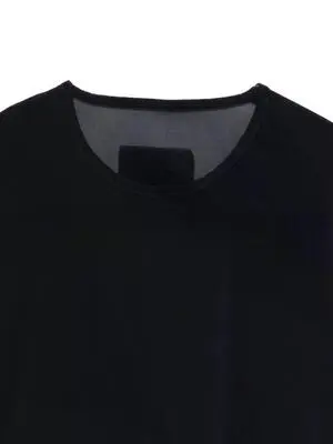 PRIVATE 0204 Sheer Panel Long Sleeve Top - Black