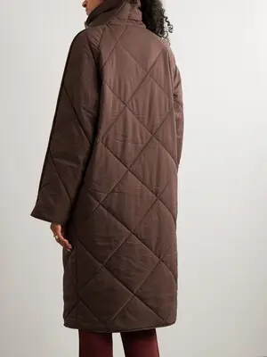 Varley Annalise Reversible Quilted Lyocell-blend Coat - Brown