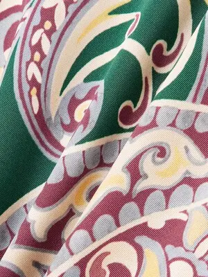 Etro Asymmetric Paisley-print Stretch-jersey Dress