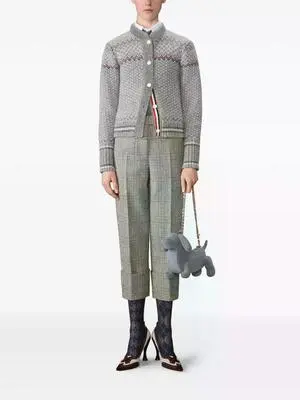 Thom Browne Fair Isle Knit Cardigan - Grey