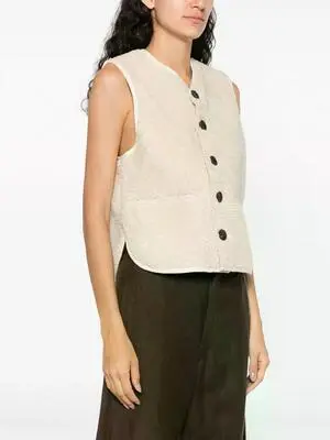 Soeur Faux Shearling Vest - Neutrals