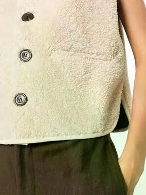 Soeur Faux Shearling Vest - Neutrals