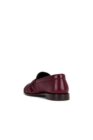 Saint Laurent Leather Loafers - Dark Ruby