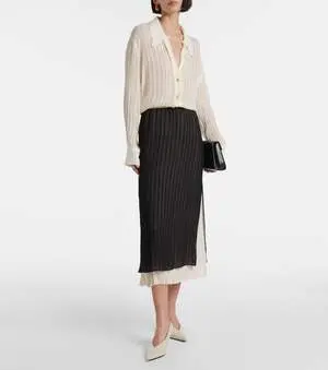 Vince Striped Midi Skirt