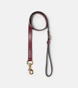 Gucci Leather Dog Leash With Gold Tone Hardware - Red