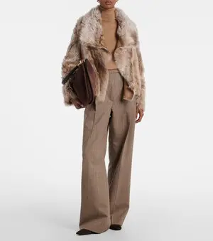 YVES SALOMON Reversible Shearling Wrap Jacket