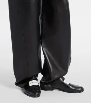 Givenchy High-rise Barrel-leg Leather Trousers