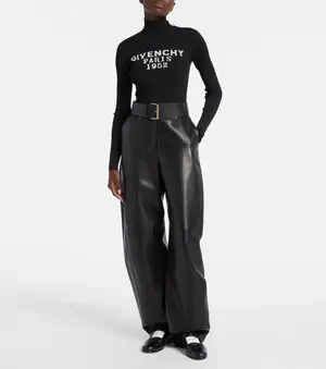 Givenchy High-rise Barrel-leg Leather Trousers